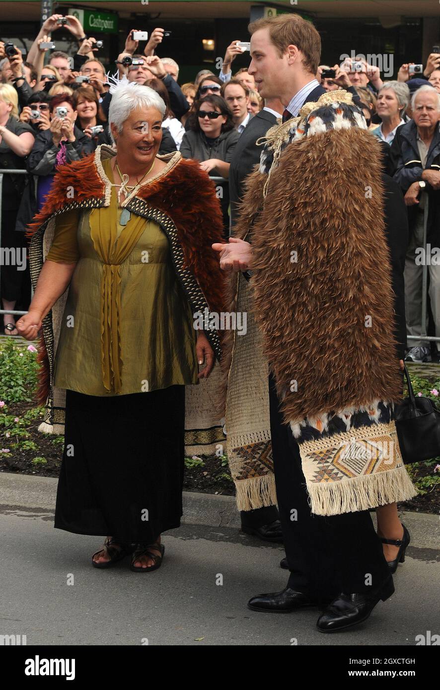 Prince William, wearing a traditional Maori Cape, arrives to open the ...