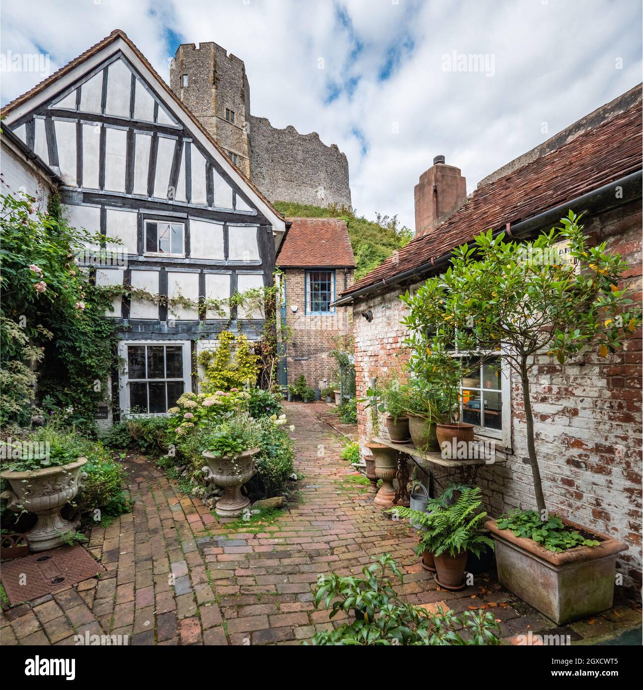 Lewes, Sussex, England. A view of the castle overlooking the ...