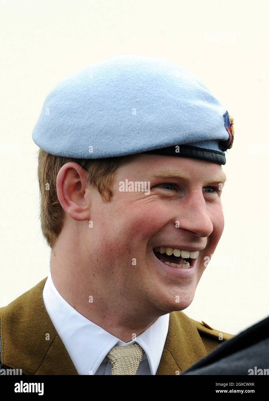 Prince Harry wears his Army Flying Corps blue beret following his pilot ...