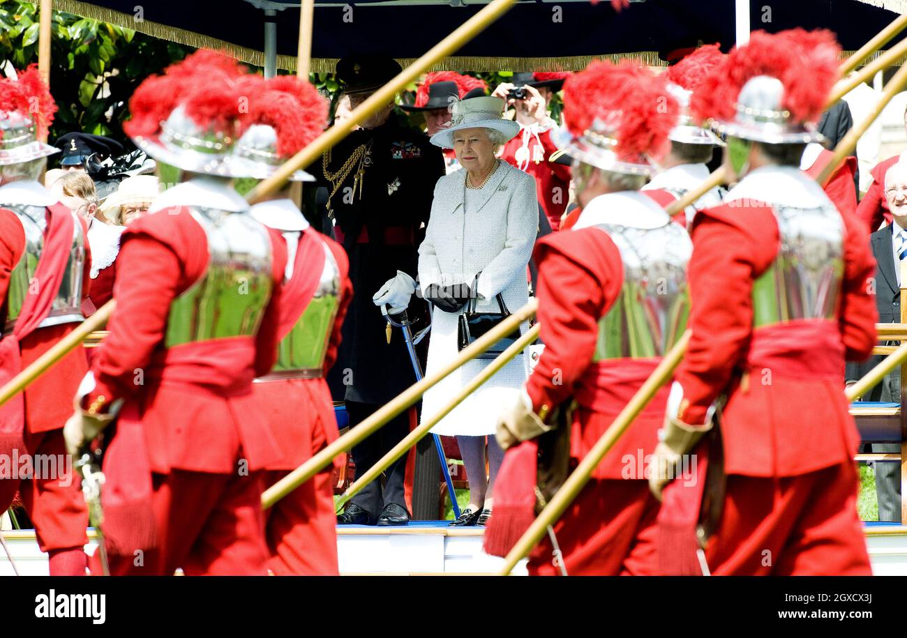 Queen Elizabeth II and Prince Philip, Duke of Edinburgh review the ...