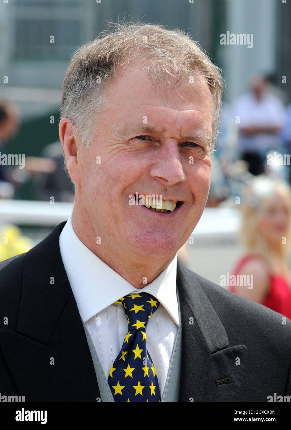 Former footballer Sir Geoff Hurst attends the Investec Derby at Epsom ...