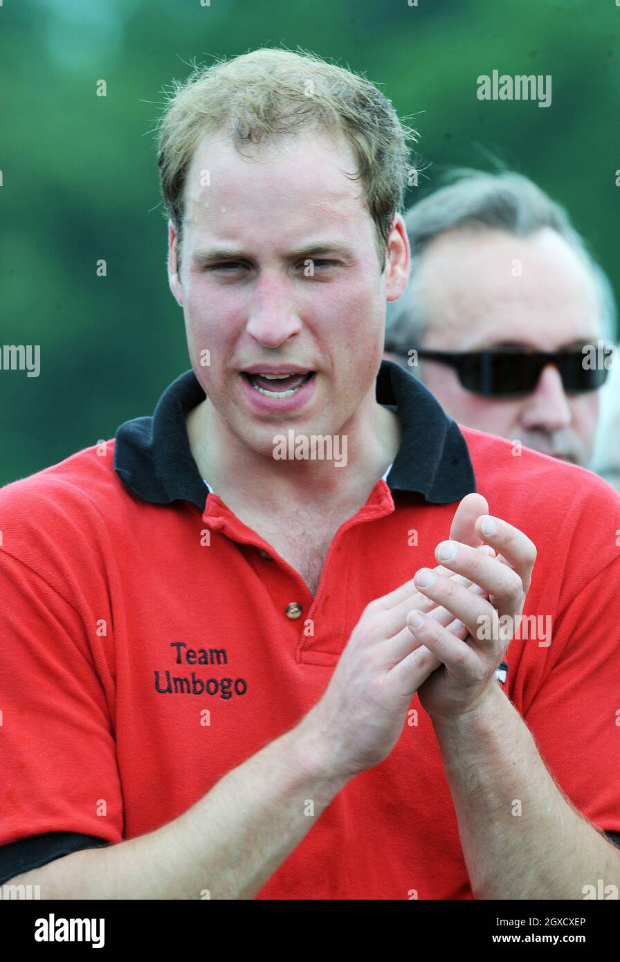 Prince William plays polo at Cirencester Park on June 6, 2010 Stock ...