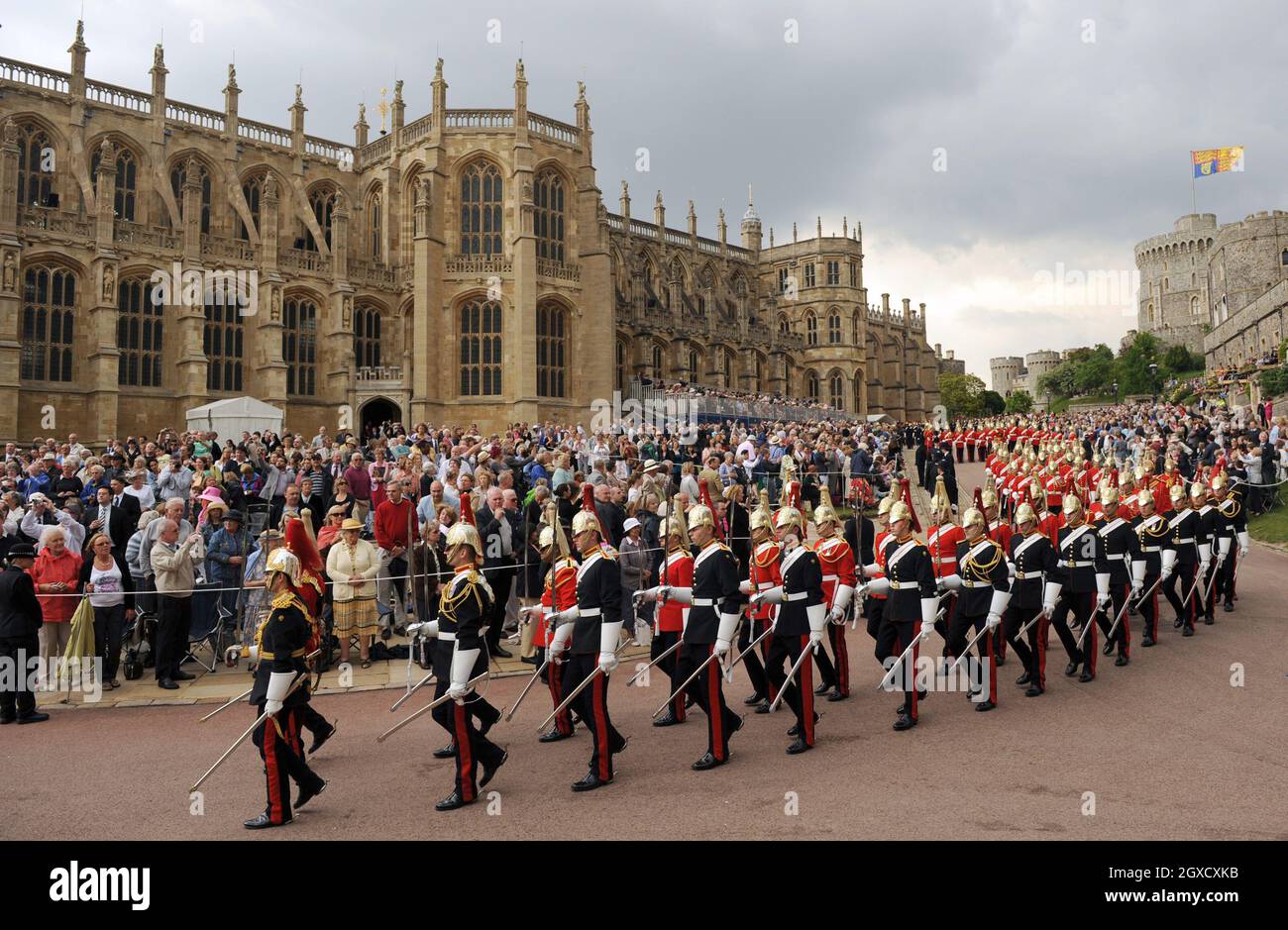 A procession at the Order of the Garter ceremony at Windsor Castle in ...