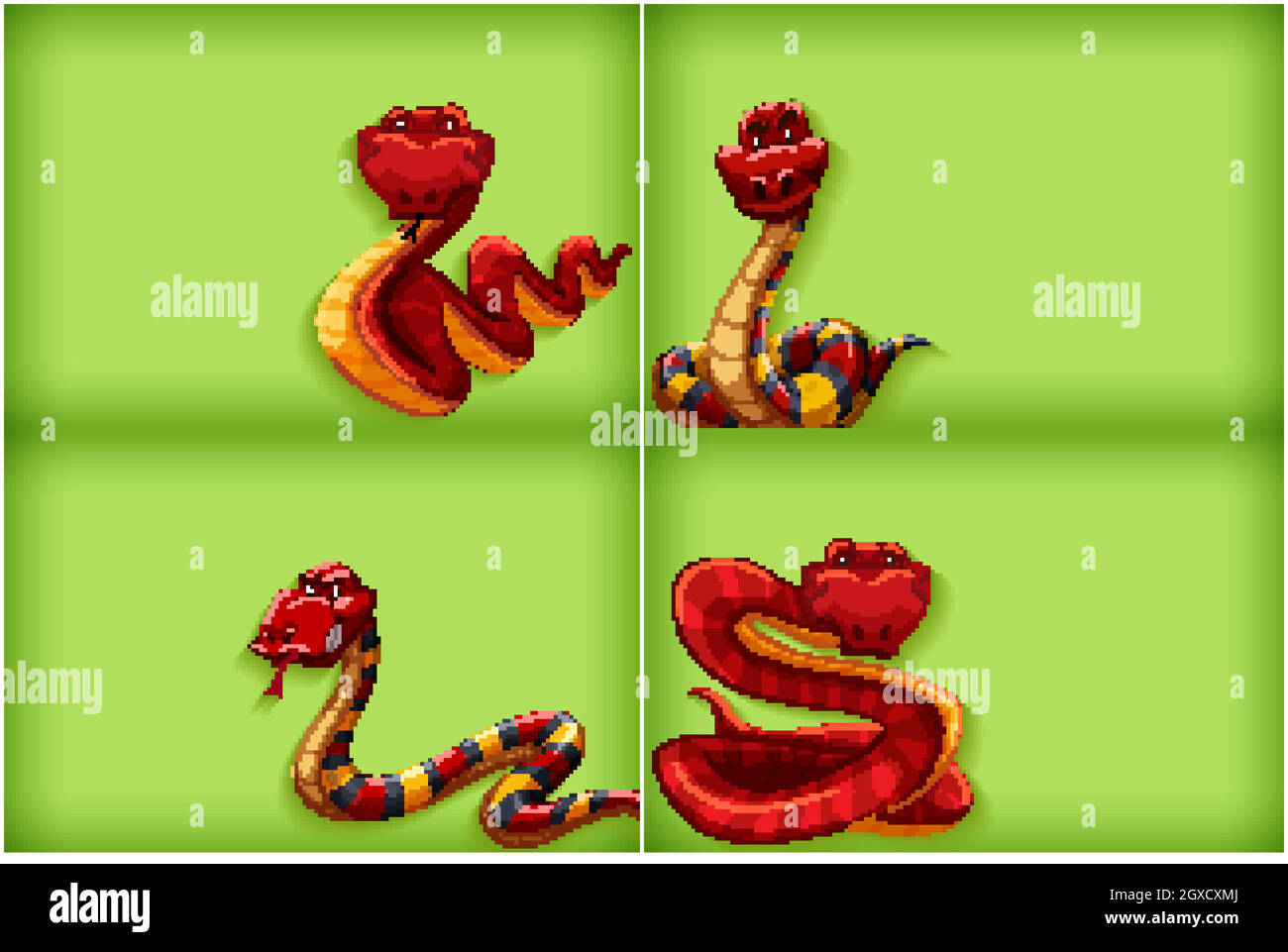 Background template with plain color and red snake Stock Vector Image ...