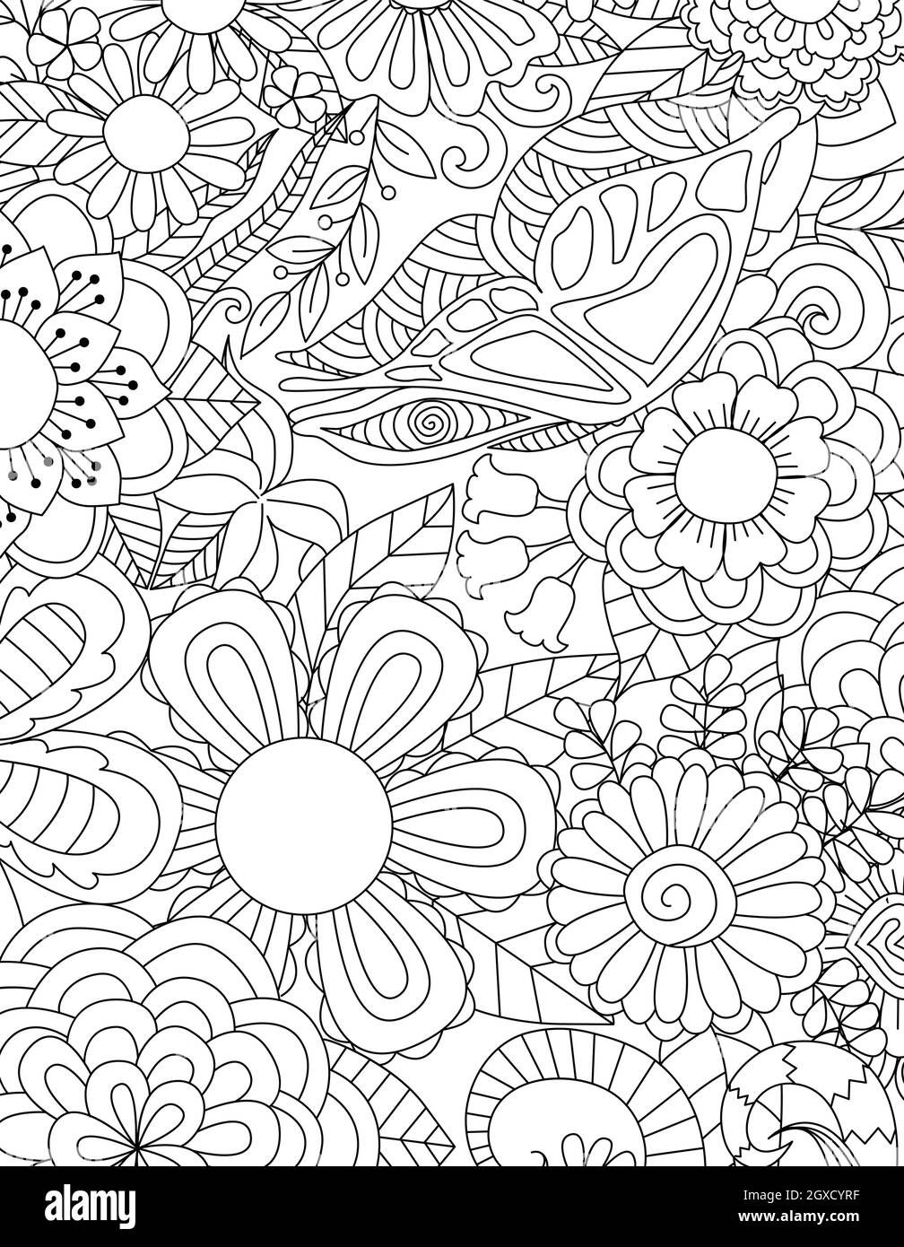 Stress relief coloring page Stock Vector Images - Alamy