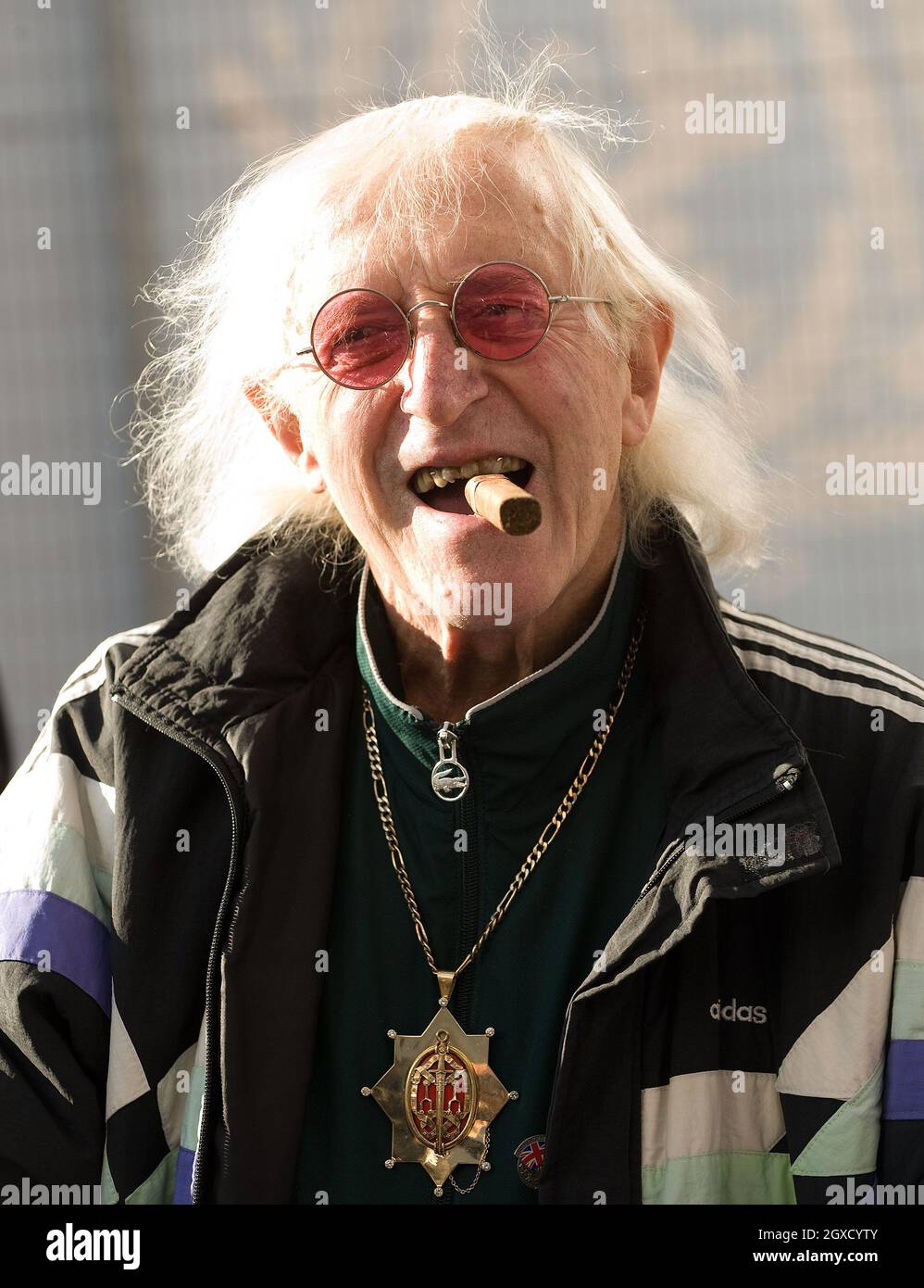 Sir Jimmy Savile attends the ceremony to name Cunard's new cruise-liner ...