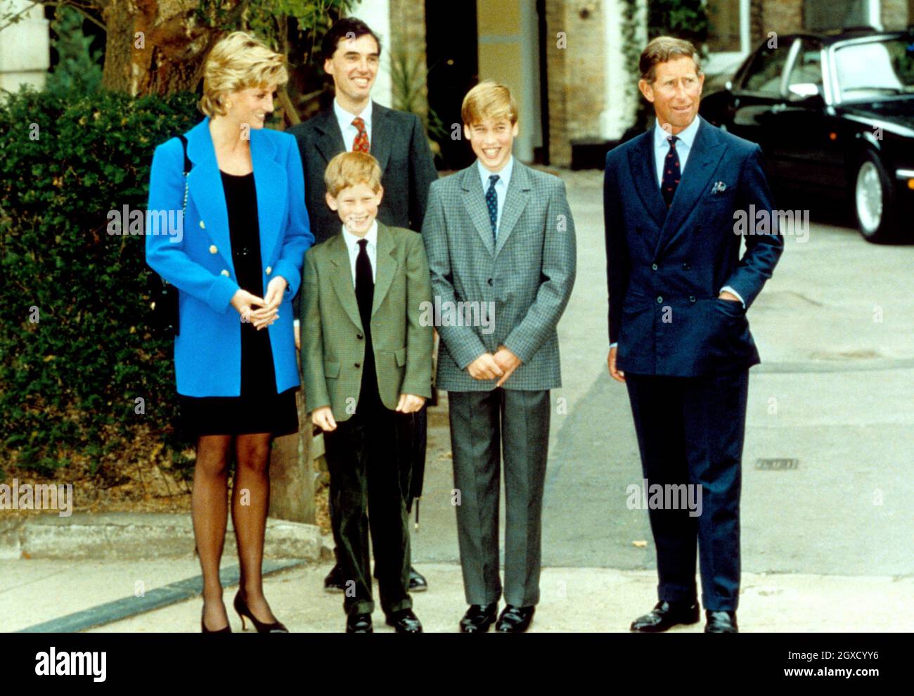 The Prince and Princess of Wales and their sons Prince William (left ...