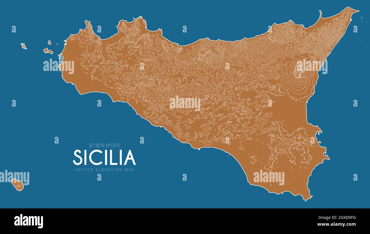 Sicily Physical Map Planos Sicilia