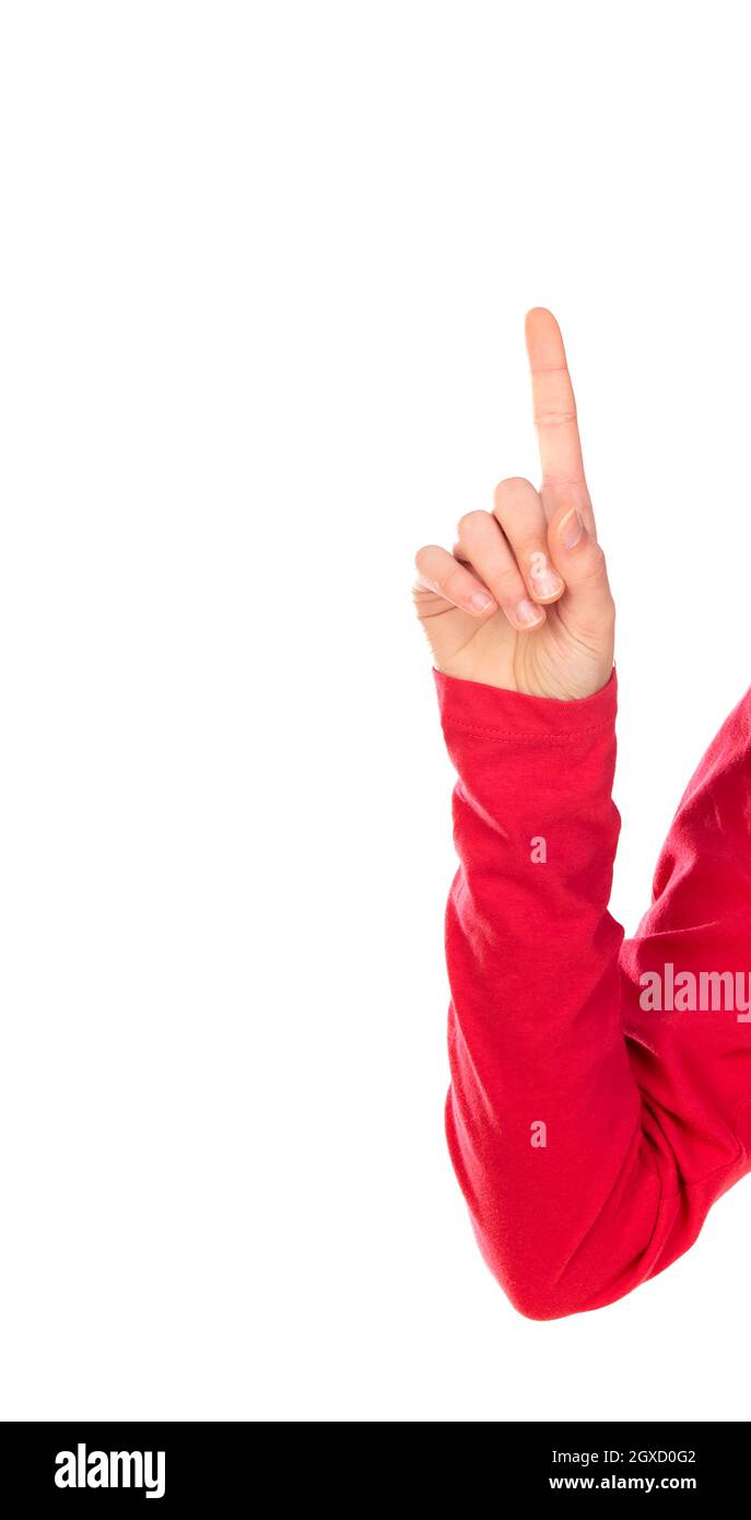 Hand sign of a young person isolated on a white background Stock Photo ...