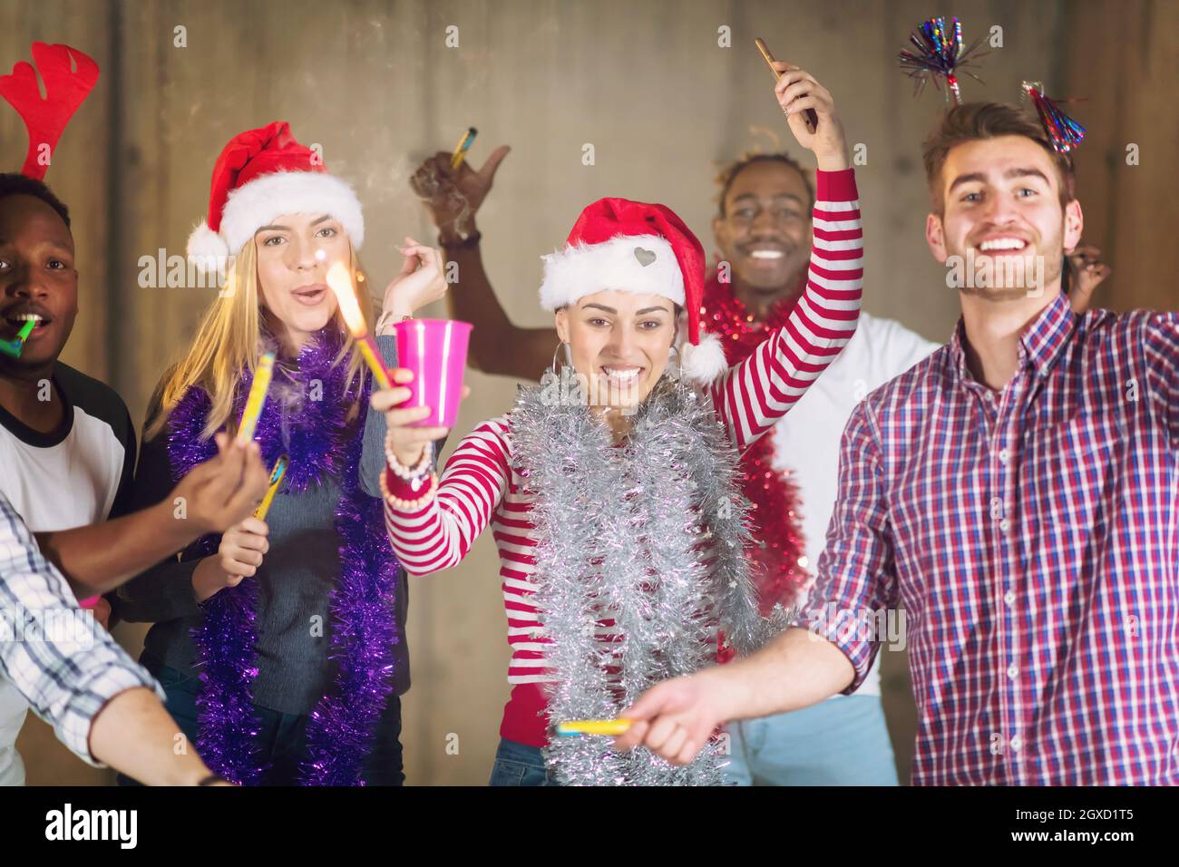 Group business people dancing sparklers hi-res stock photography and ...