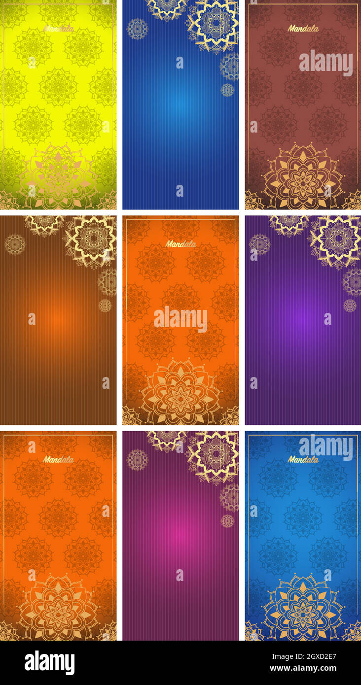 Background template with mandala designs Stock Vector Image & Art - Alamy