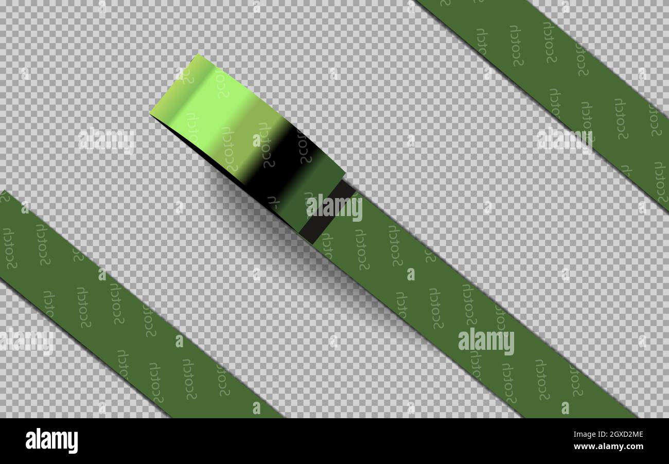 Realistic roll of green scotch on a transparent background. Isolated ...
