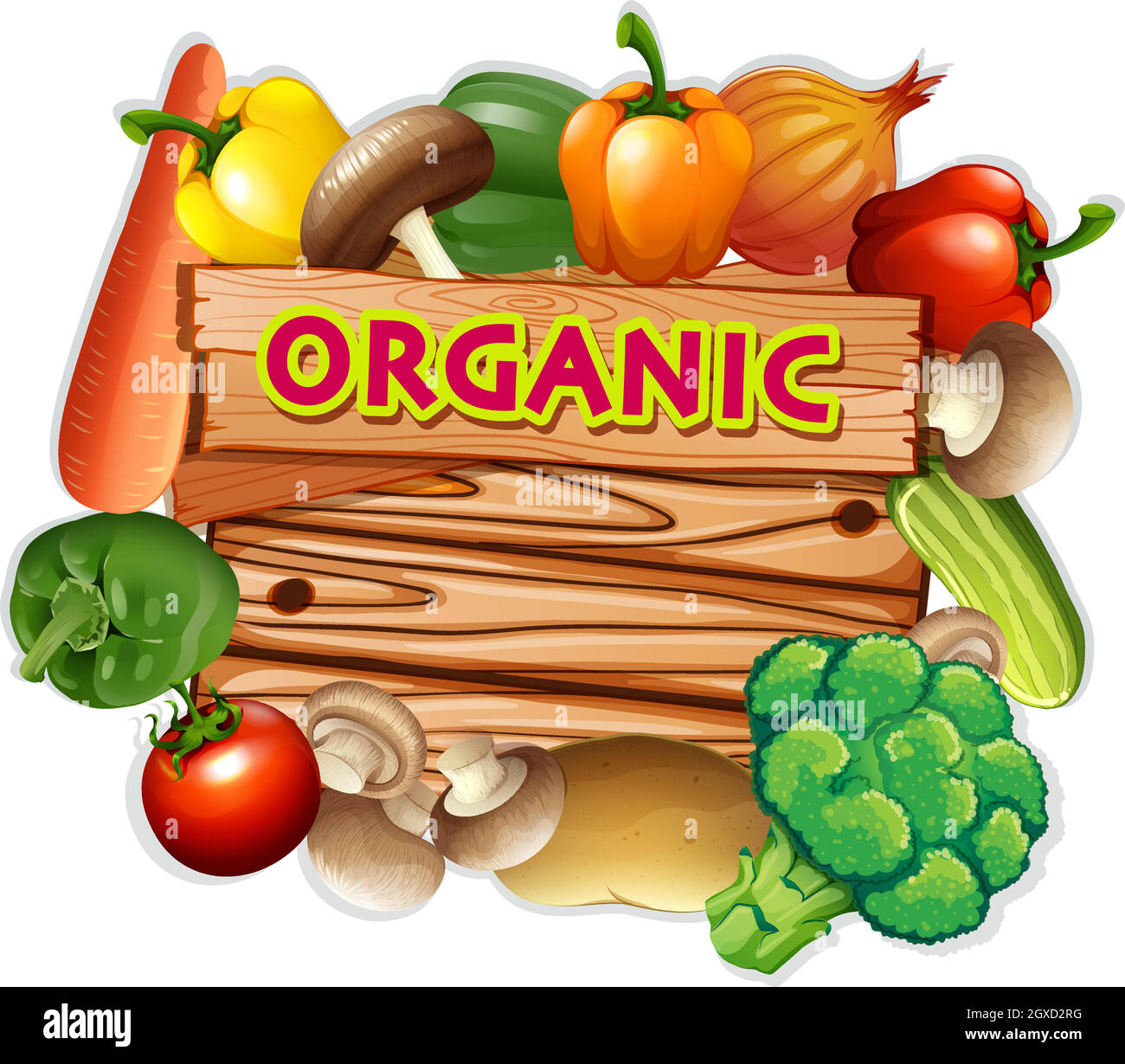Organic sign with fresh vegetables Stock Vector Image & Art - Alamy