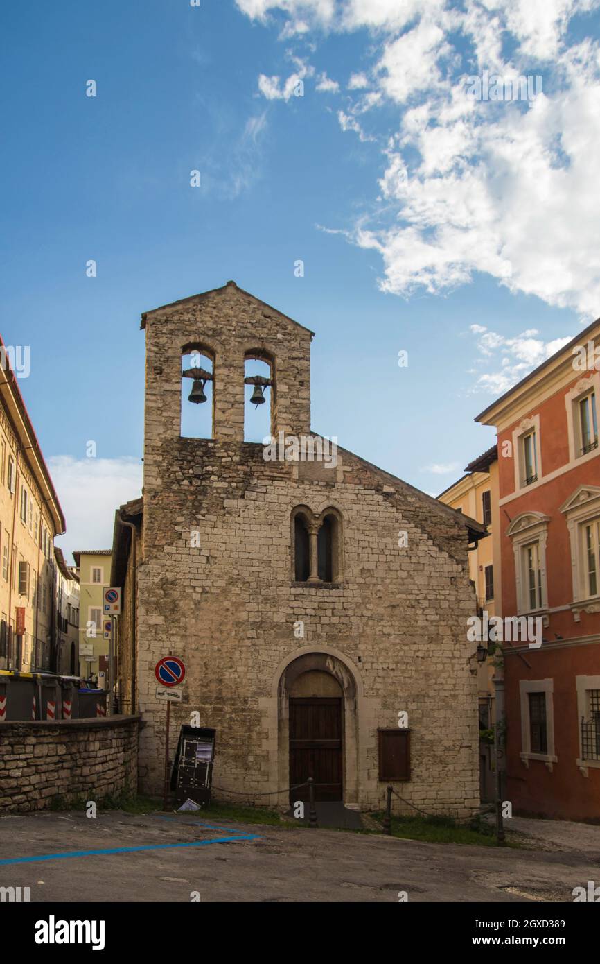 Historical Center, Church, Spoleto, Umbria, Italy, Europe Stock Photo ...
