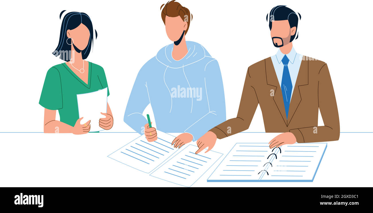 Man Signing Notary Document by Signature Vector Stock Vector Image ...