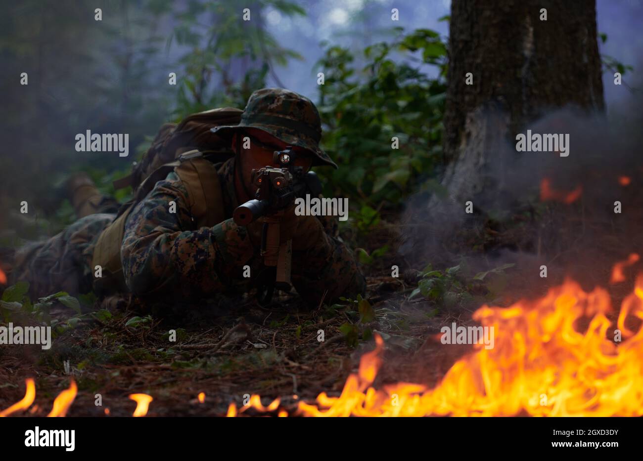 modern warfare soldier in action combat Stock Photo - Alamy