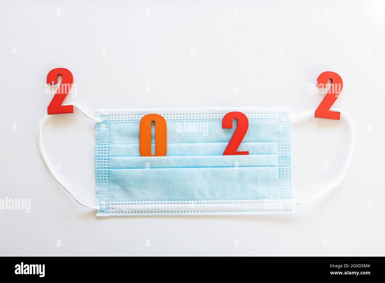 Medical mask with the year 2022 on top. Covid-19 concept Stock Photo ...