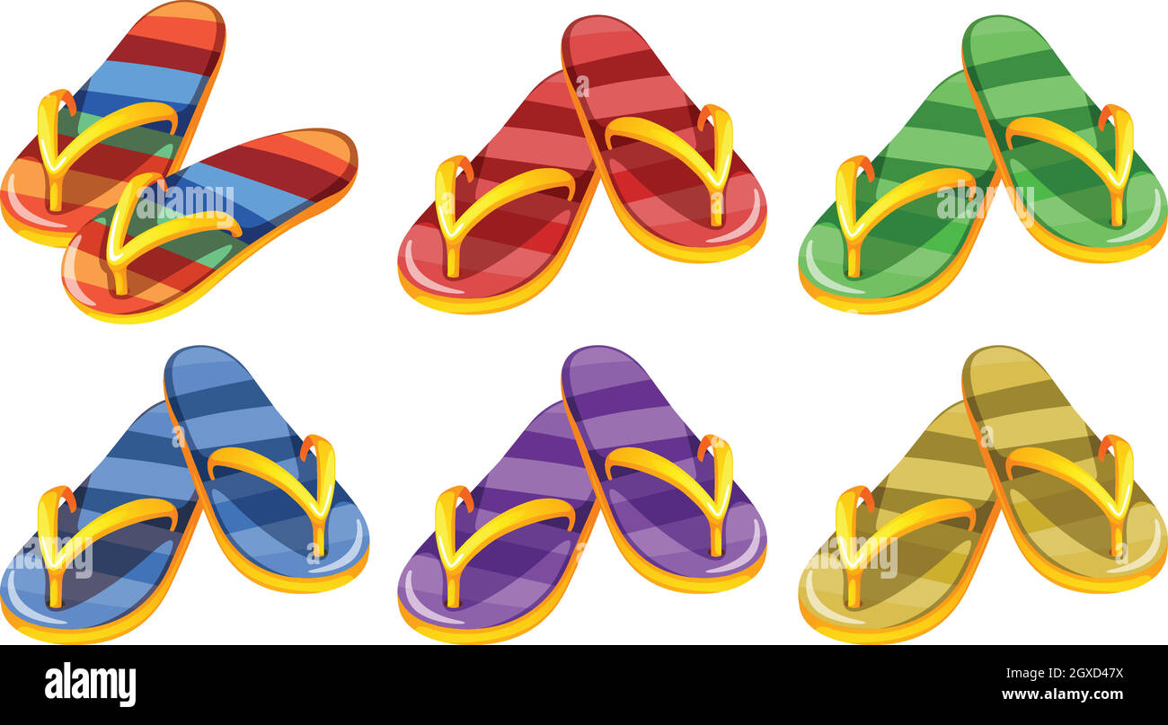 Six pairs of slippers Stock Vector Image & Art - Alamy