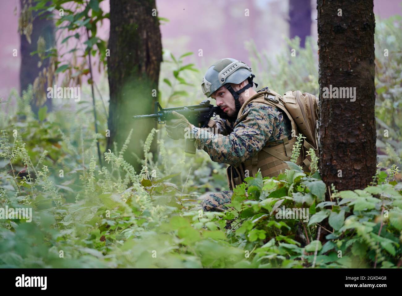 modern warfare soldier in action combat Stock Photo - Alamy