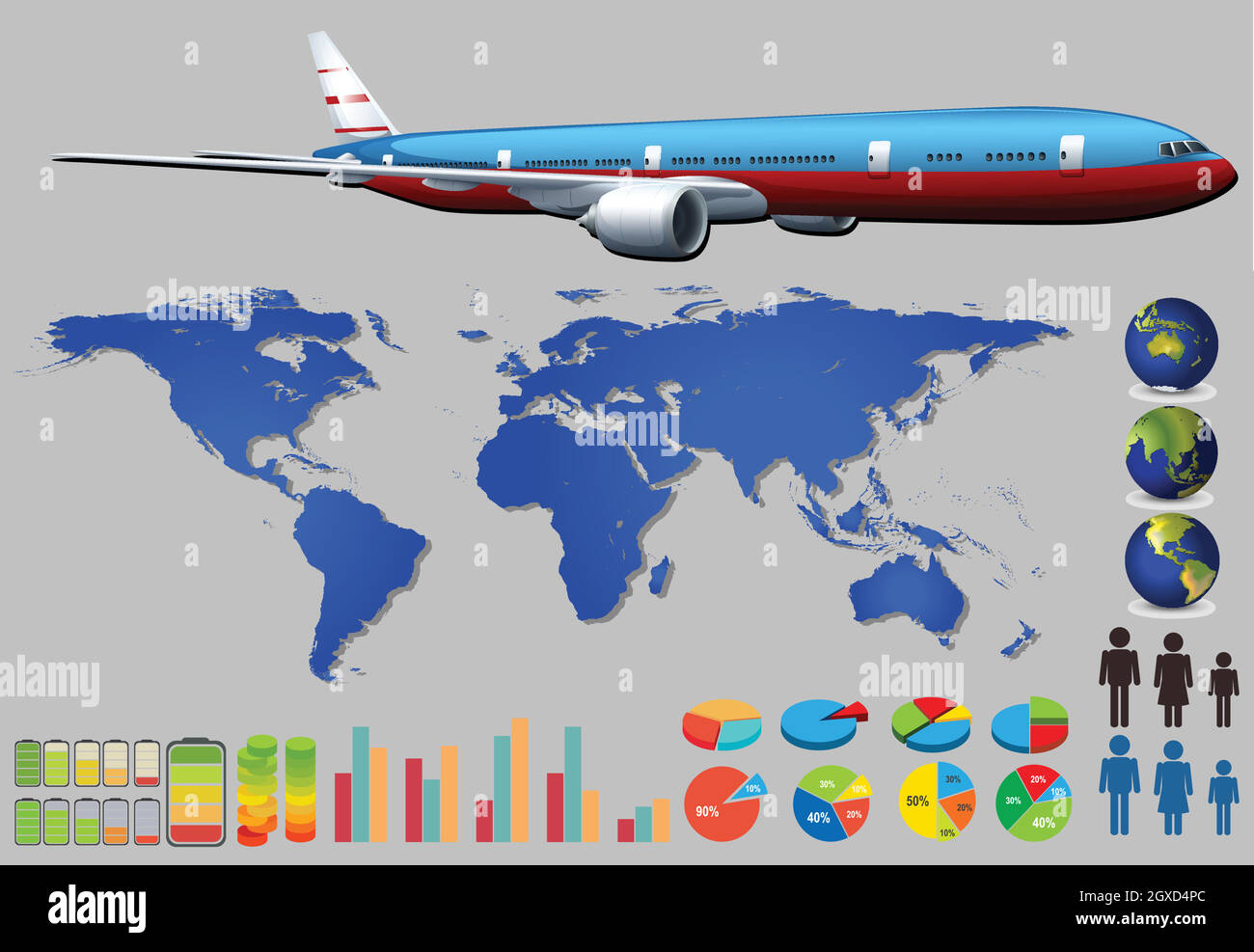 World map infographic pie Stock Vector Images - Alamy