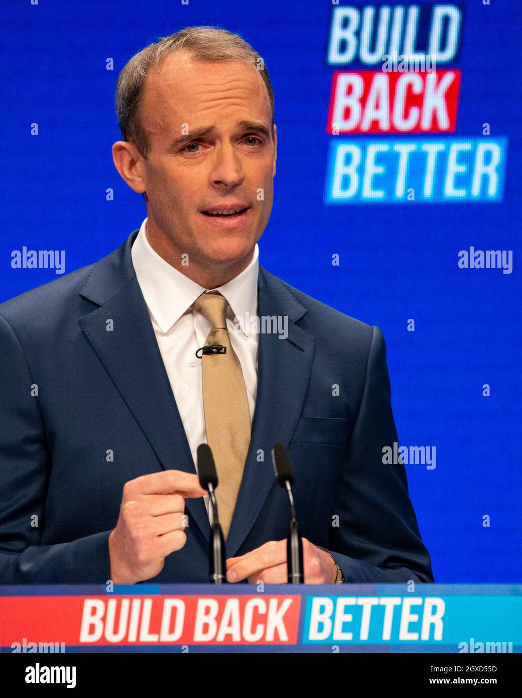 Manchester, England, UK. 5th Oct, 2021. PICTURED: Rt Hon Dominic Raab ...
