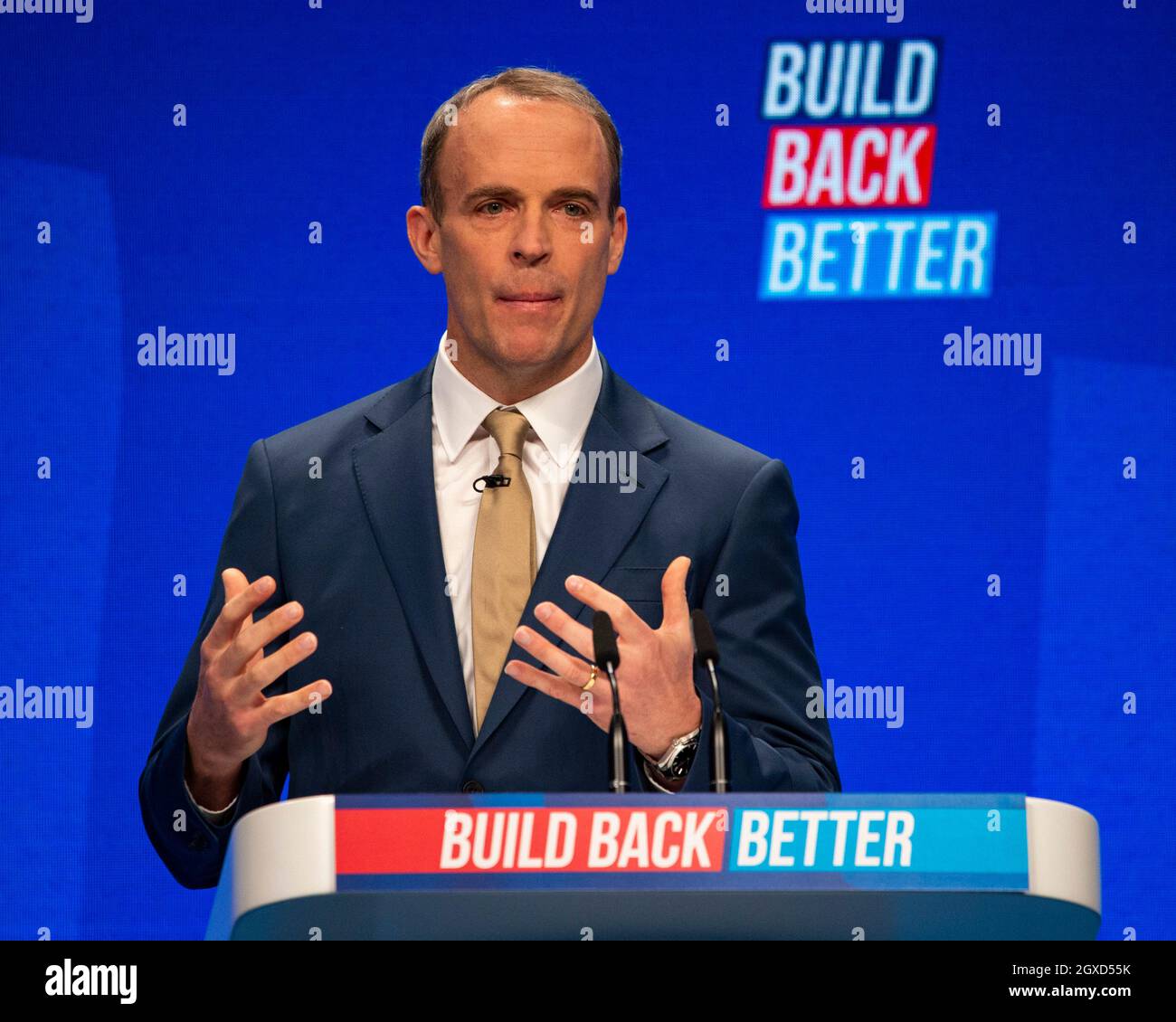 Manchester, England, UK. 5th Oct, 2021. PICTURED: Rt Hon Dominic Raab ...