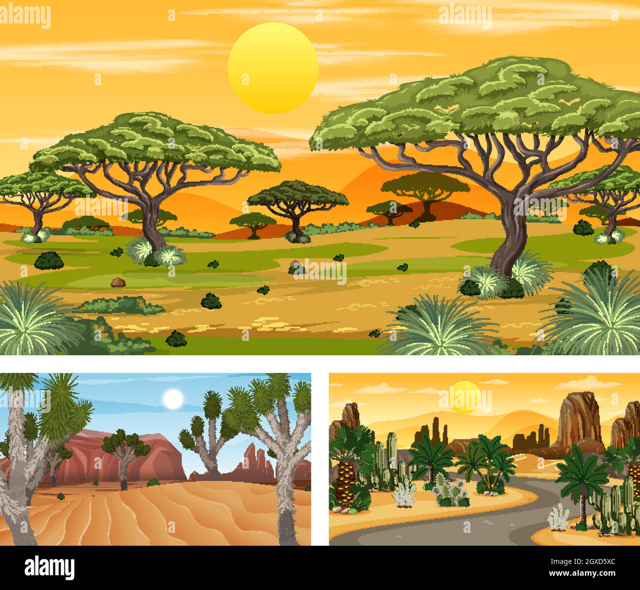 Different nature horizontal scenes Stock Vector Image & Art - Alamy