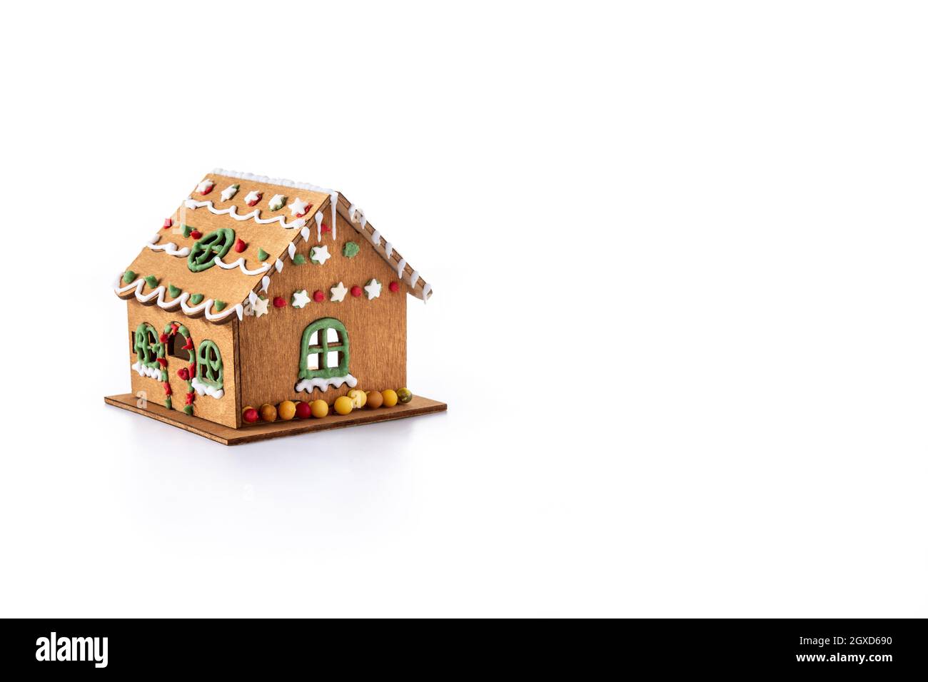 Christmas gingerbread house isolated on white background Stock Photo ...