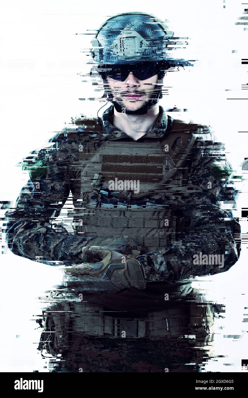 american marine corps special operations soldier with fire arm weapon ...