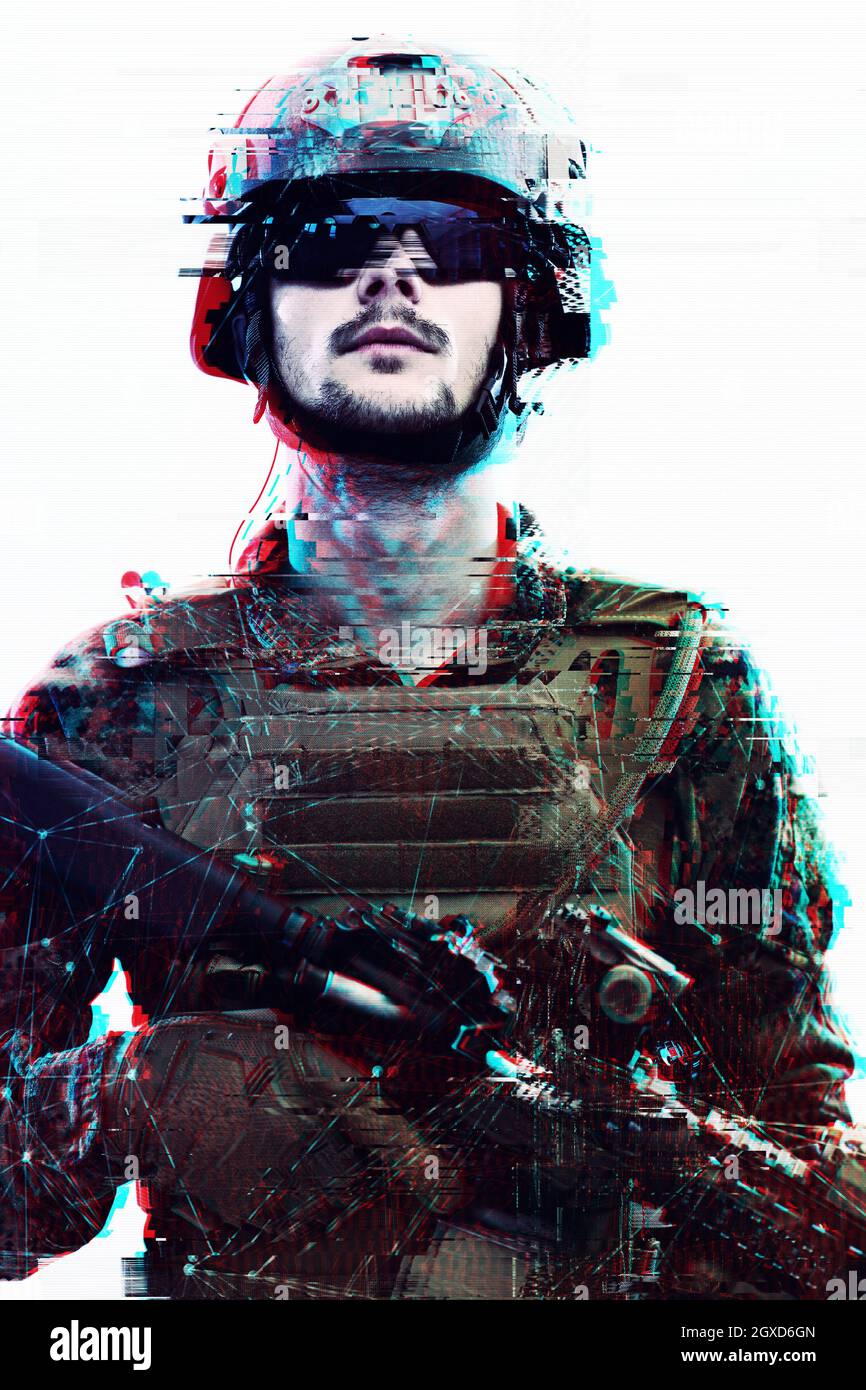 american marine corps special operations soldier with fire arm weapon ...