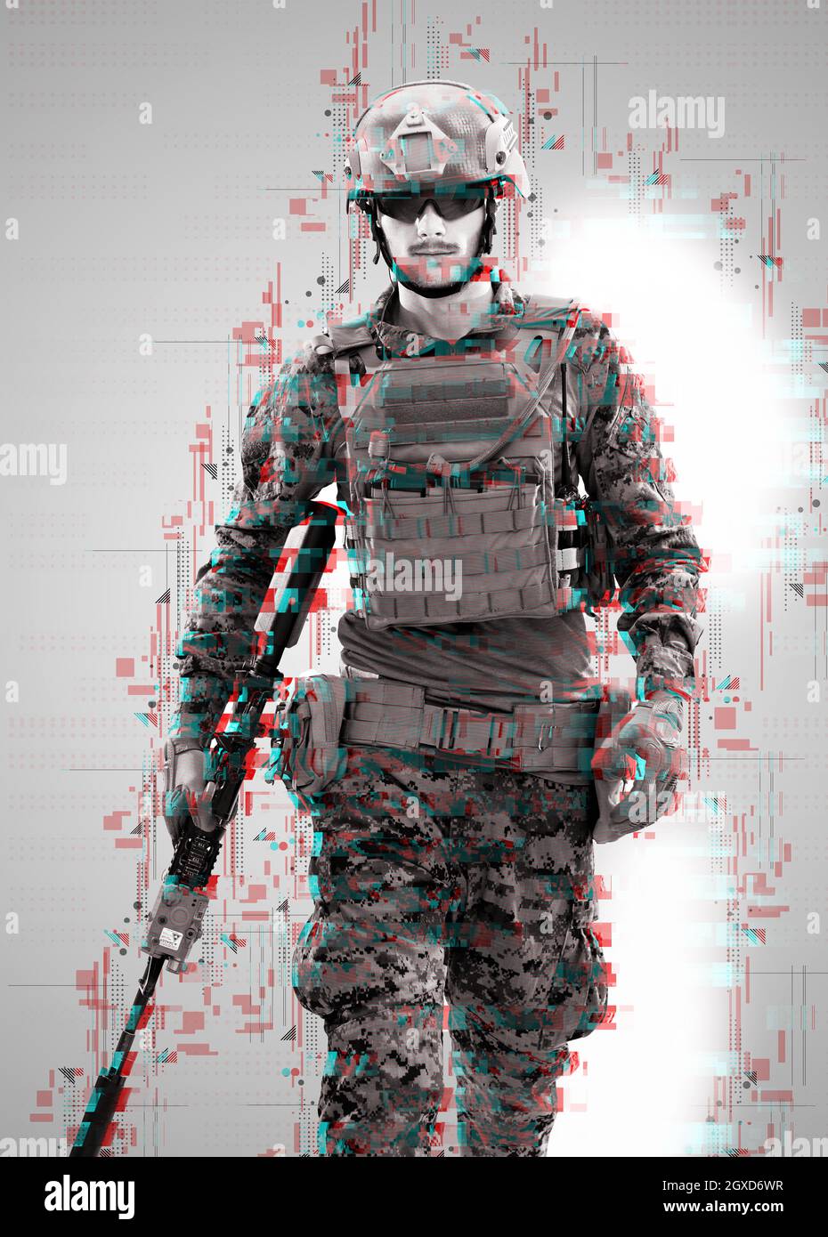 american marine corps special operations soldier with fire arm weapon ...