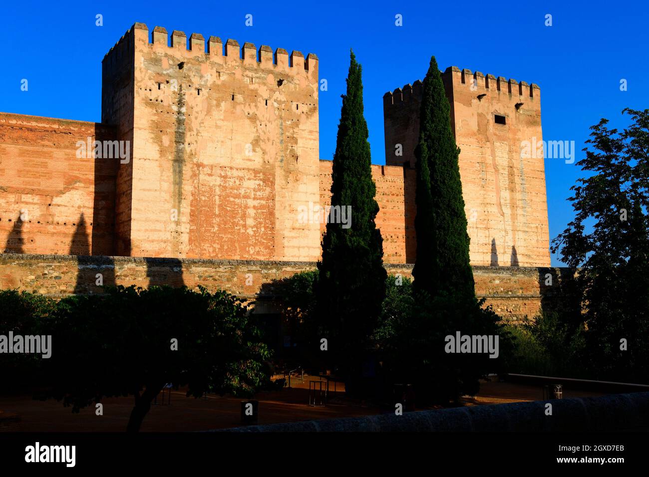 Towers walls and fortifications of the Alhambra Granada,Andalusia,Spain ...