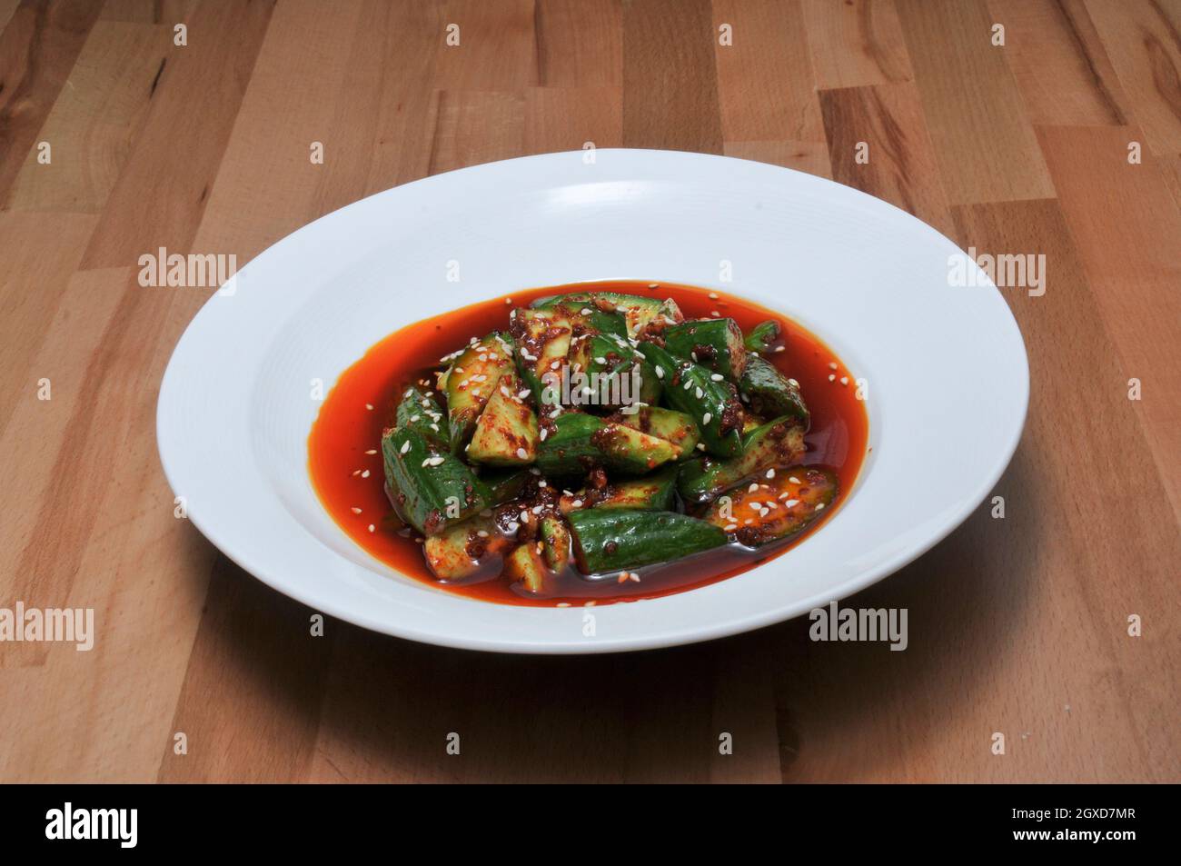 Traditional and authentic chinese dish known as spicy cucumber salad ...