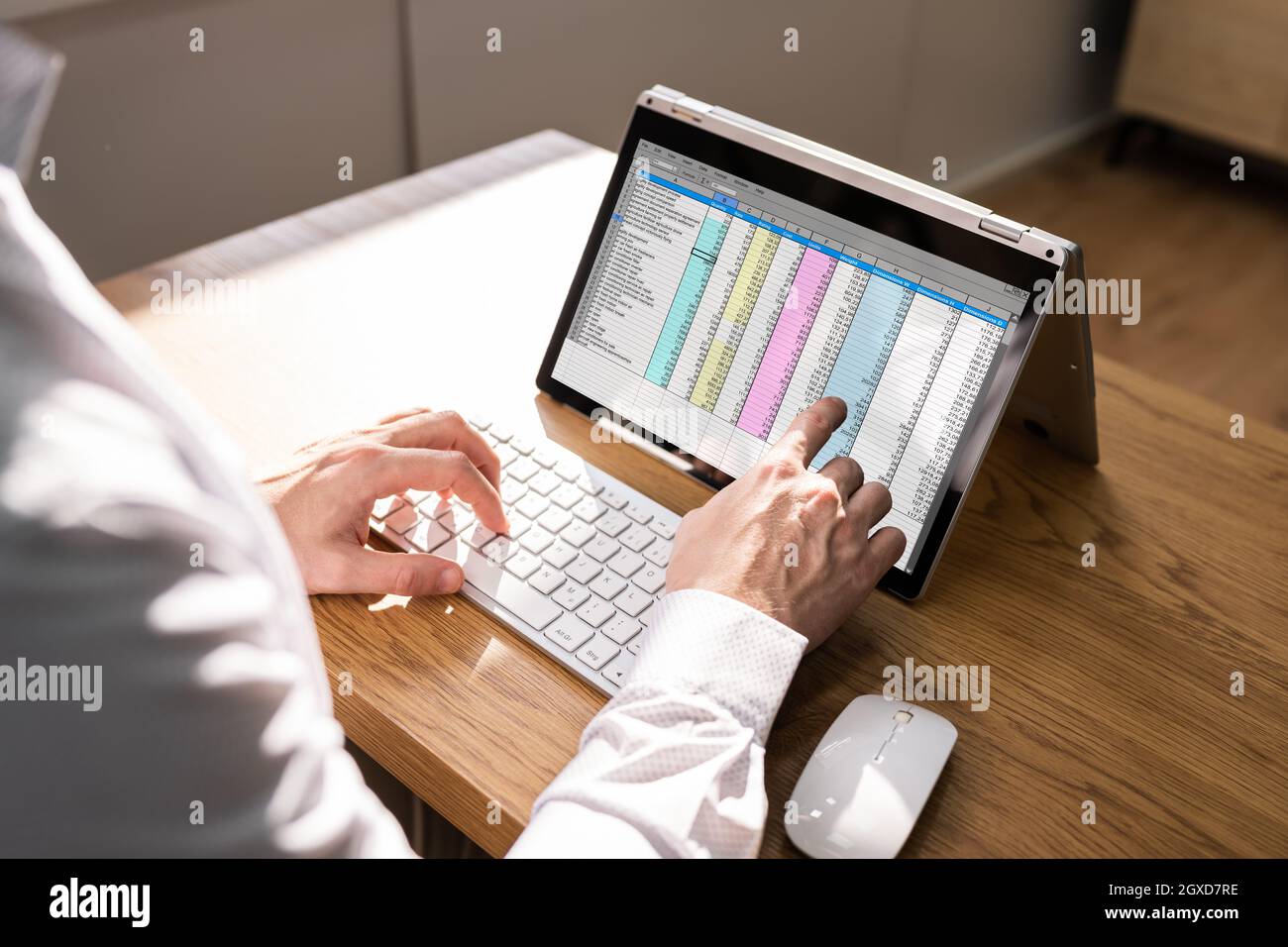 Spreadsheet Business Data Analyst Using Computer Screen Stock Photo - Alamy