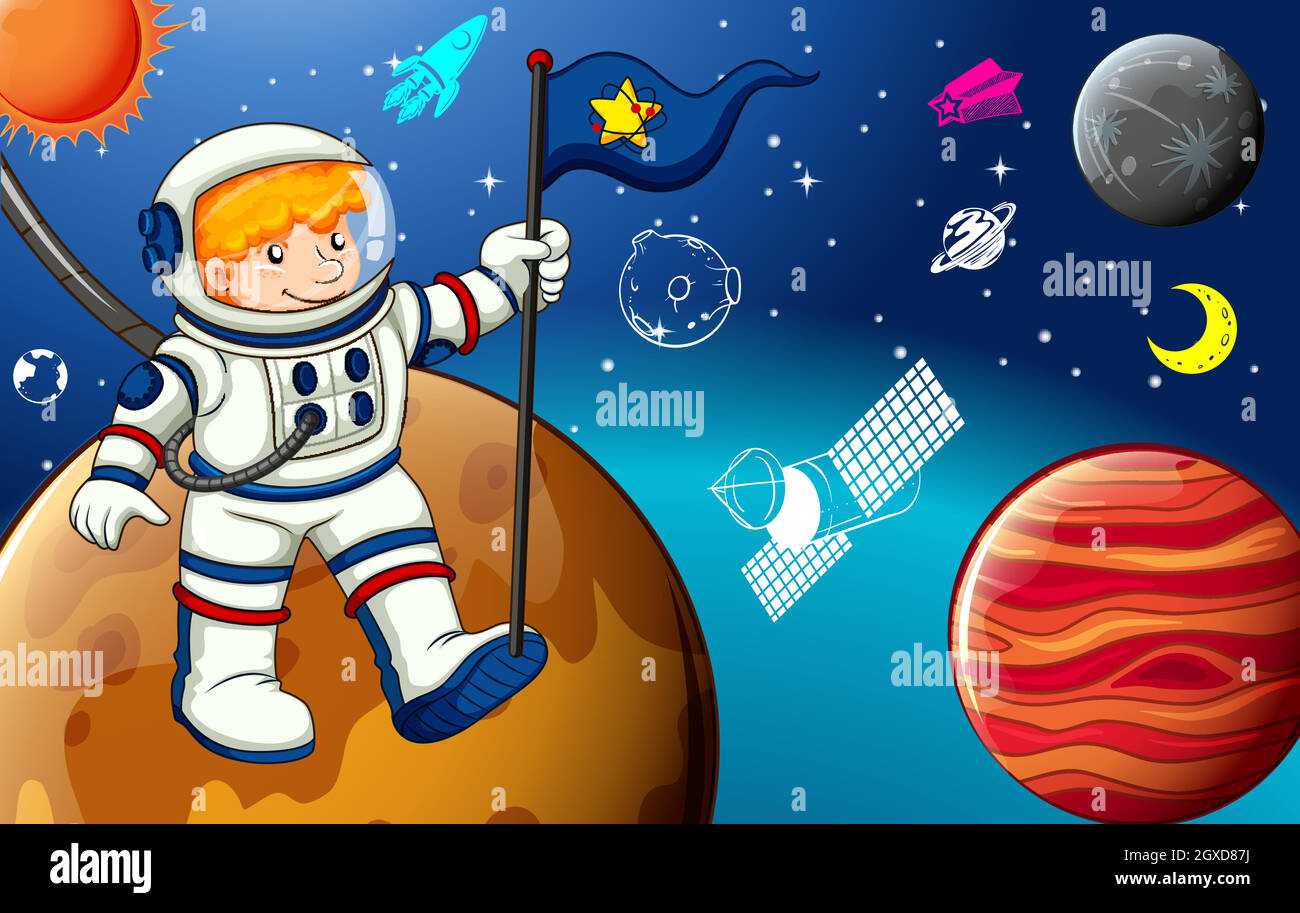 Man flag moon Stock Vector Images - Alamy