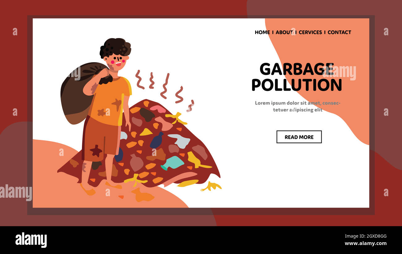 Garbage Pollution Global Ecological Problem Vector Illustration Stock ...