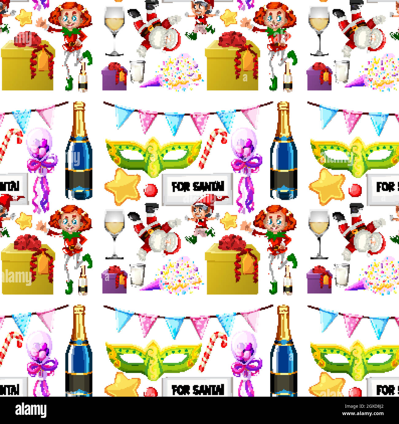 Christmas seamless pattern many Stock Vector Images - Alamy