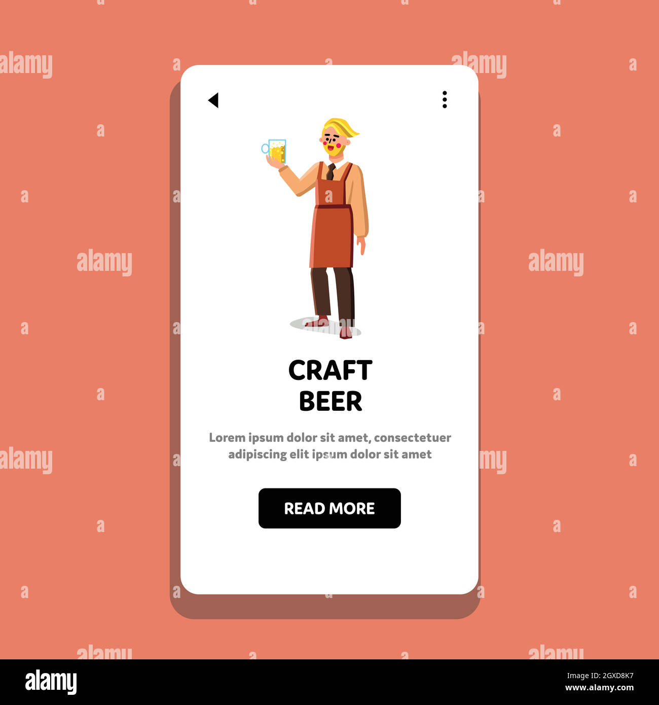 Craft Beer Manufacturing Factory Worker Vector Illustration Stock ...