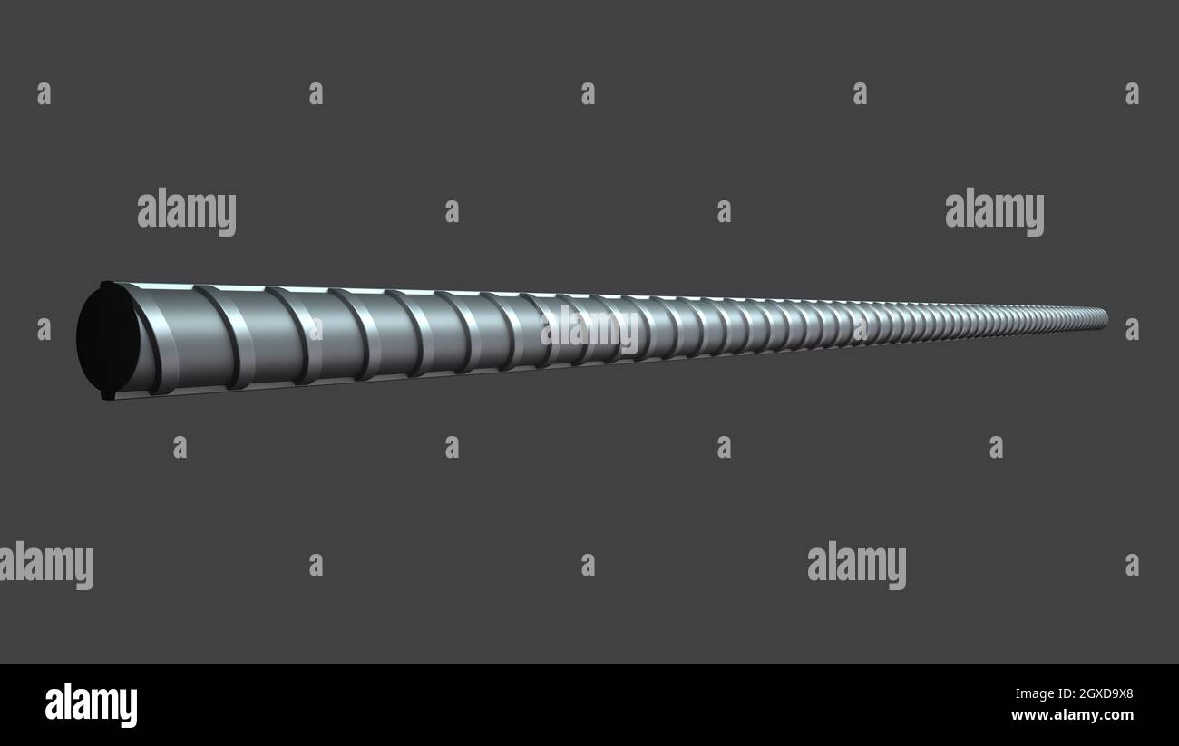 3D illustration of reinforcements steel TMT bar. 3D Render Stock Photo ...