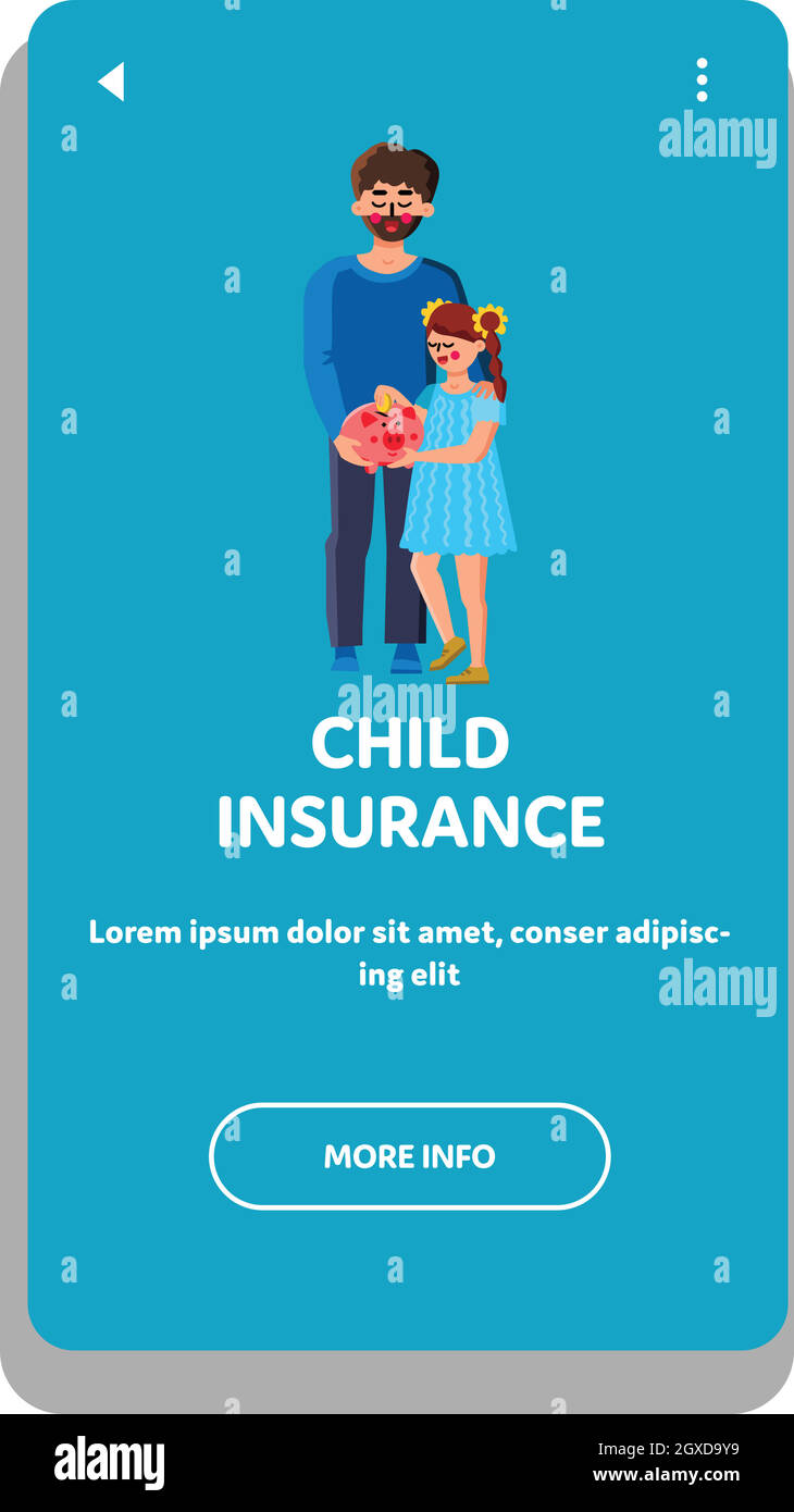 Child Insurance Family Economy Strategy Vector Illustration Stock ...
