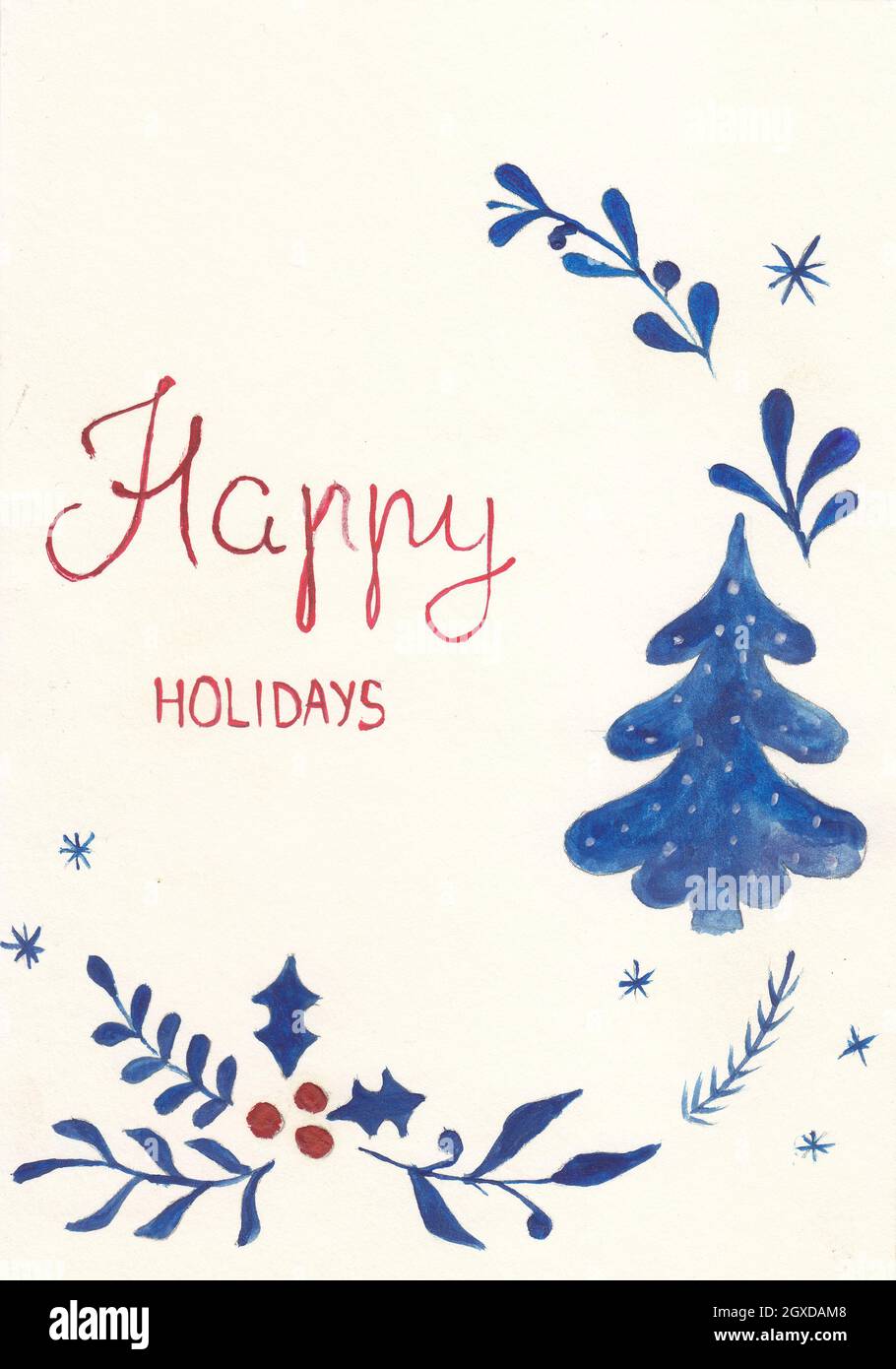 happy holidays Christmas calligraphy handwritten modern brush letter ...