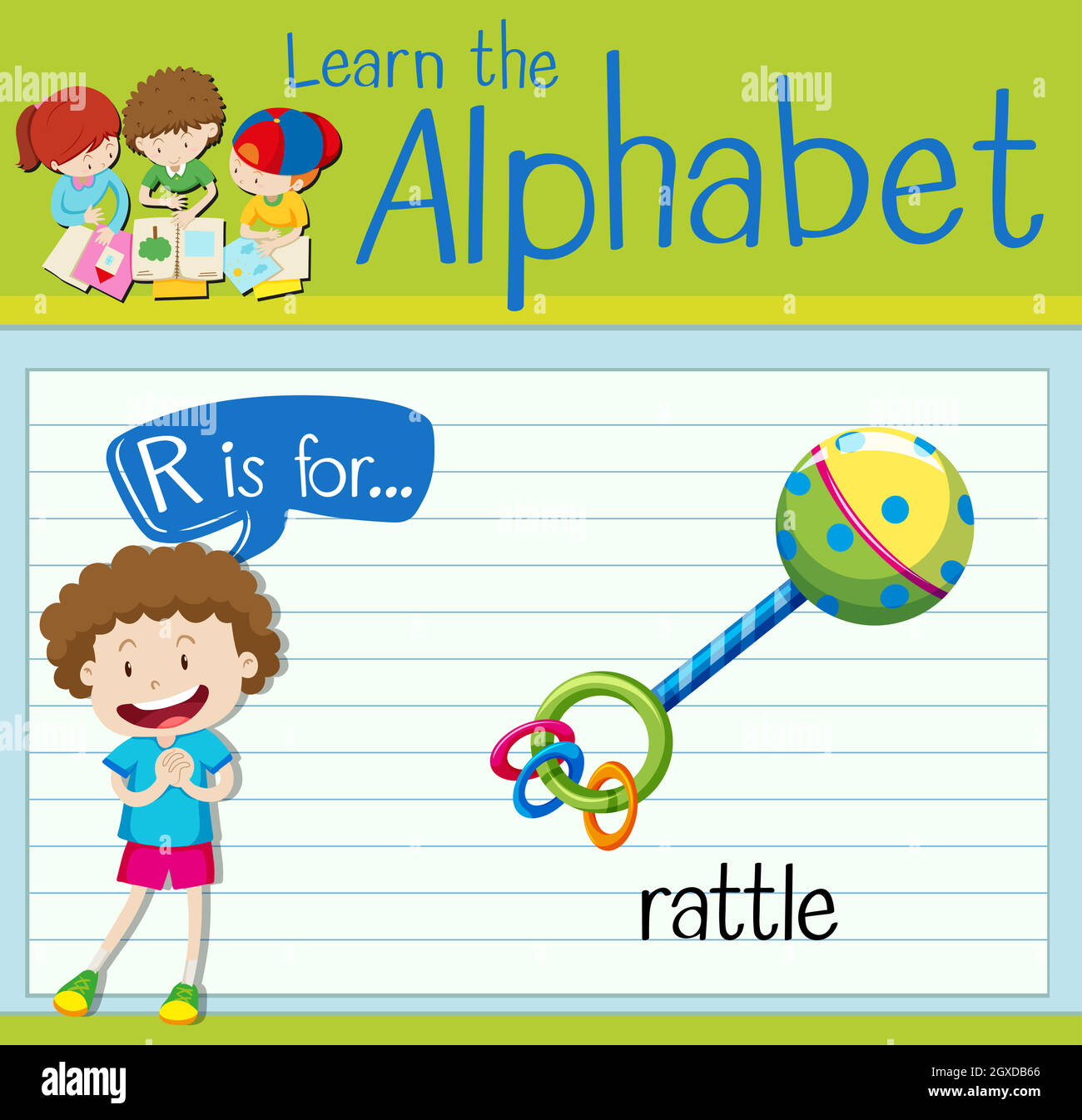 Flashcard letter R is for rattle Stock Vector Image & Art - Alamy