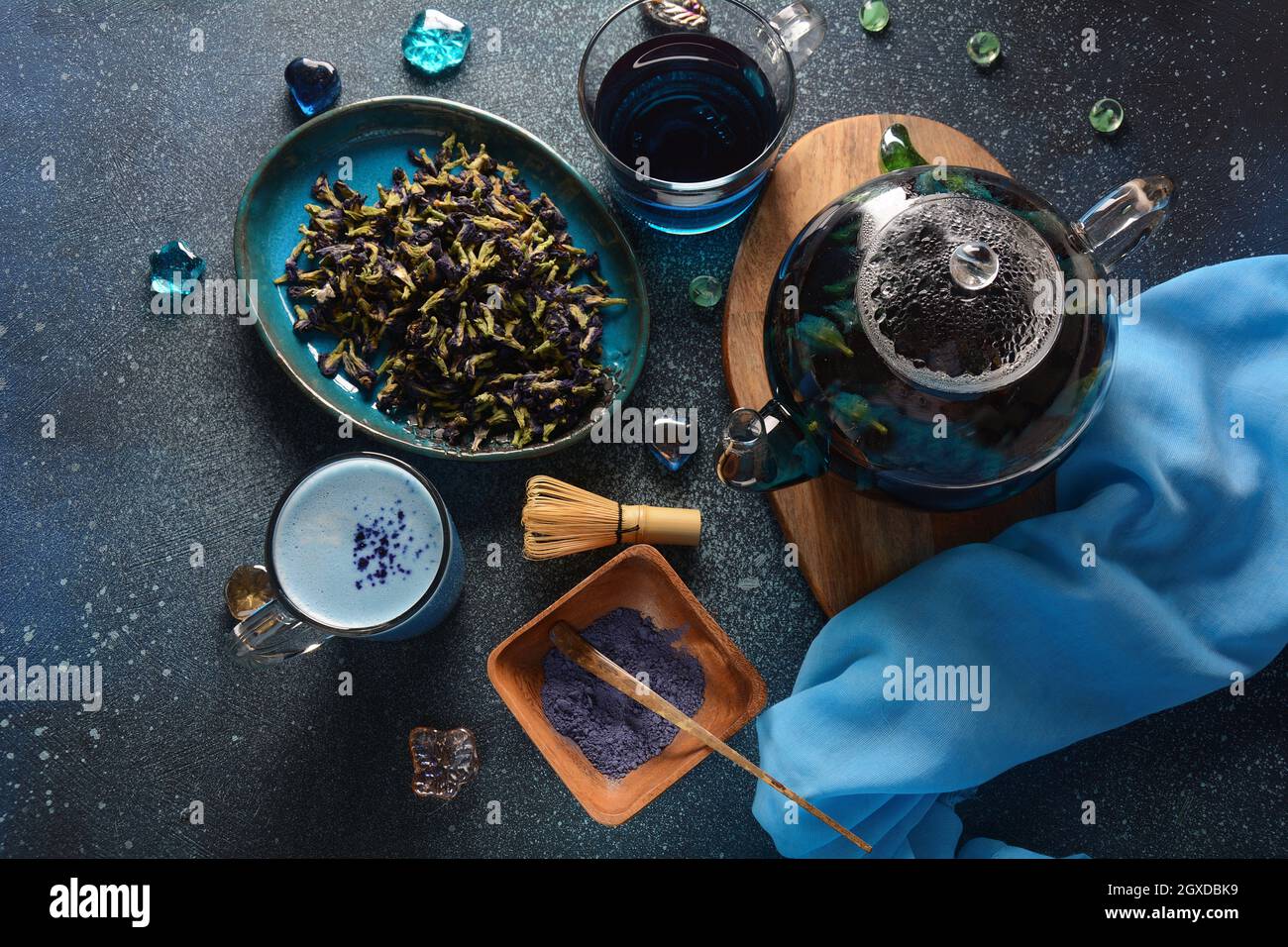 Healthy Blue Butterfly Pea Tea from flowers Clitoria ternatea plant or ...