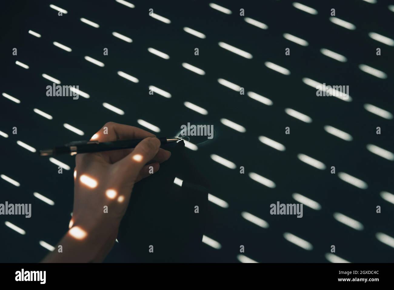 Conceptual Photo of a Unexpected Arrival of the Muse. Writing a Poem ...