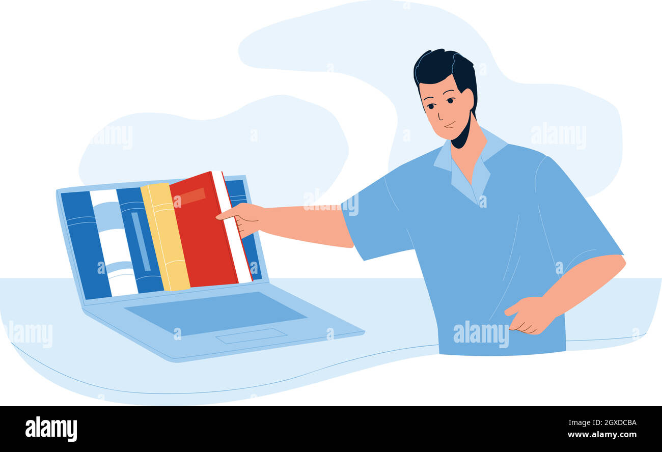 Online Library Service For Reading Book Vector Stock Vector Image & Art ...
