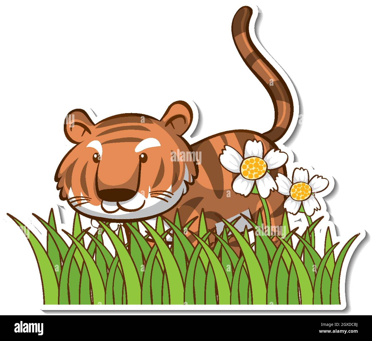 Tiger grass illustration Cut Out Stock Images & Pictures - Alamy