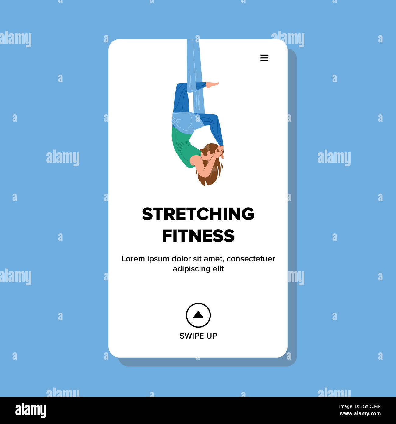 Stretching Fitness Exercise Make Woman Vector Stock Vector Image & Art ...