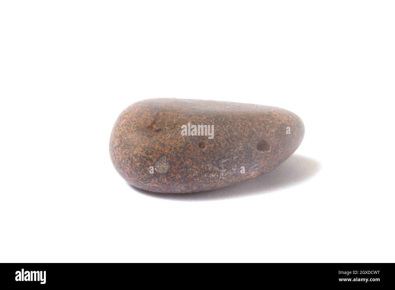 natural stone with shadow isolated on white background. sea pebbles ...
