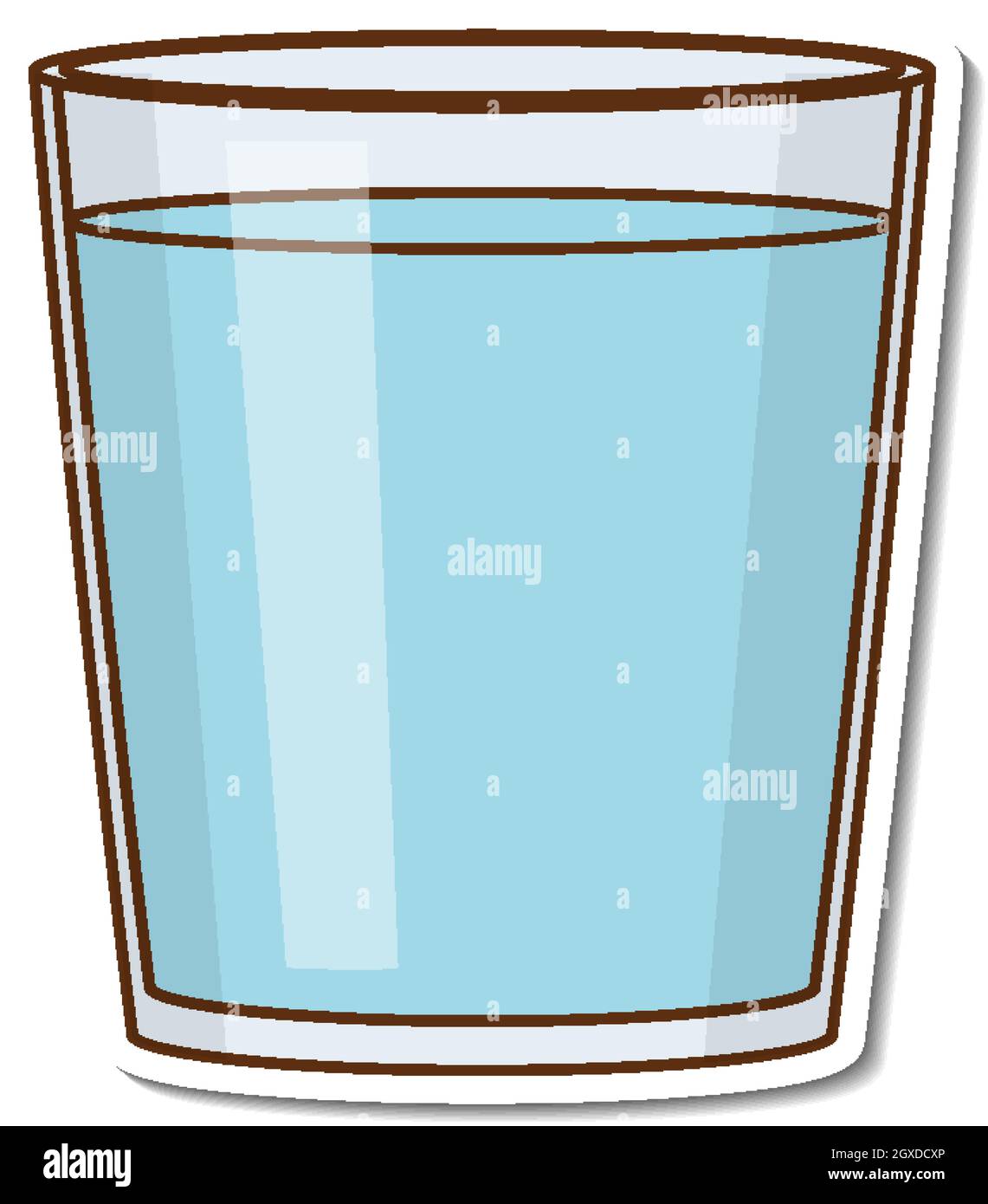 Sticker glass of water on white background illustration Stock Vector ...