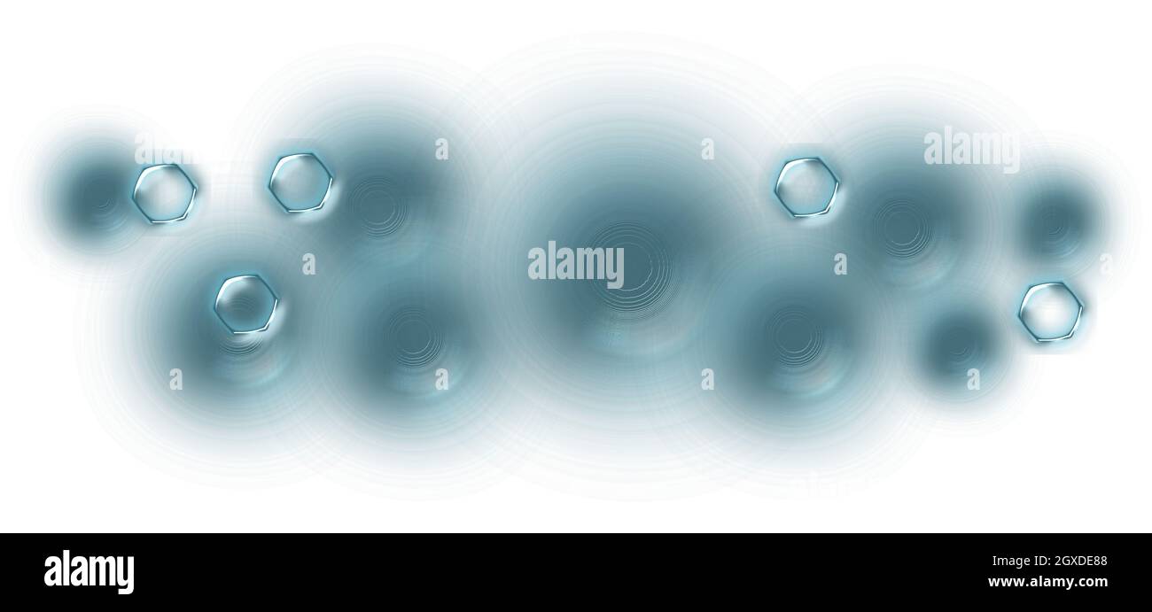 Abstract circle horizontal background. Pastel blue soft focus circles ...